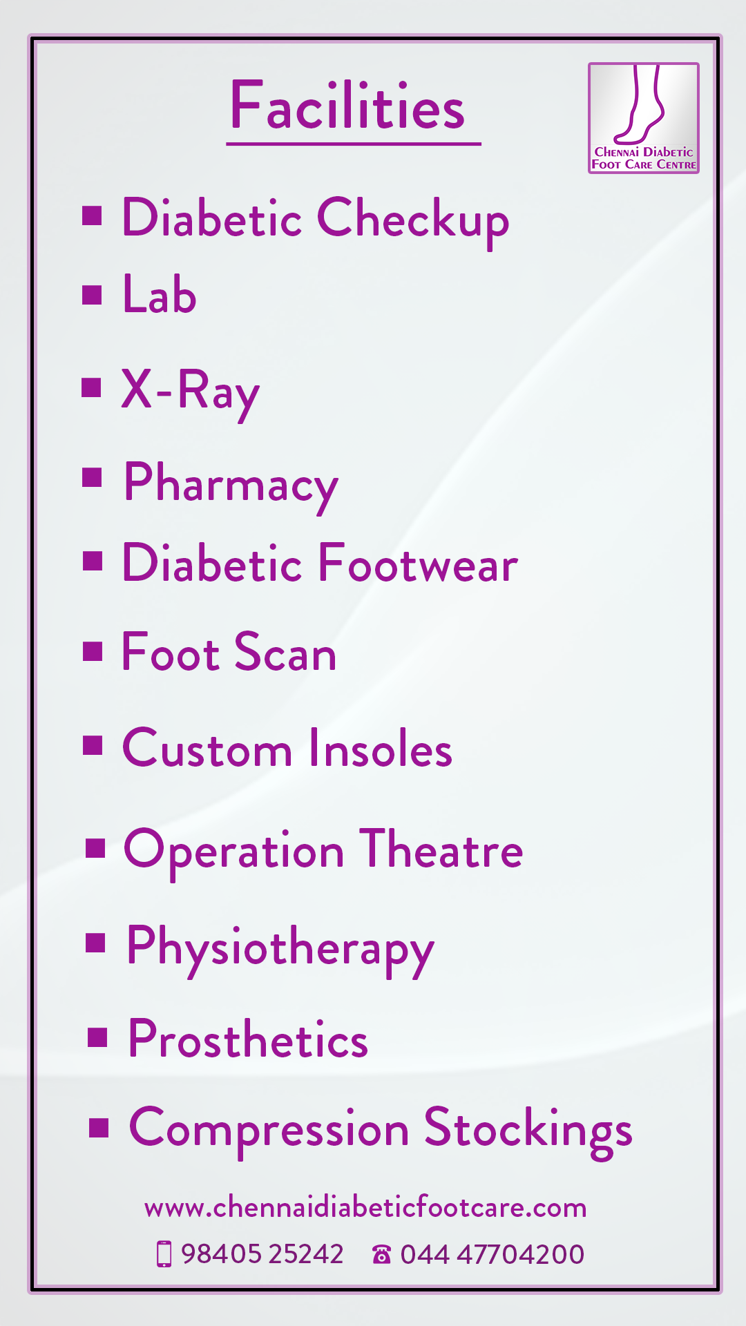 CDFC Hospital – Chennai Diabetic Foot Care Centre, Coromandel Towers ...